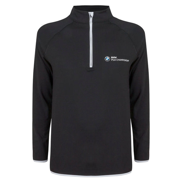 BMW PGA Championship Men's Black 1/4 Zip Mid Layer - DP World Tour Official Store
